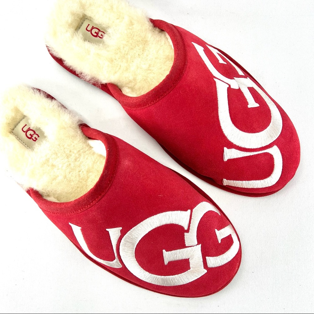 New Men's Scuff Logo Sheepskin Slipper - Gem